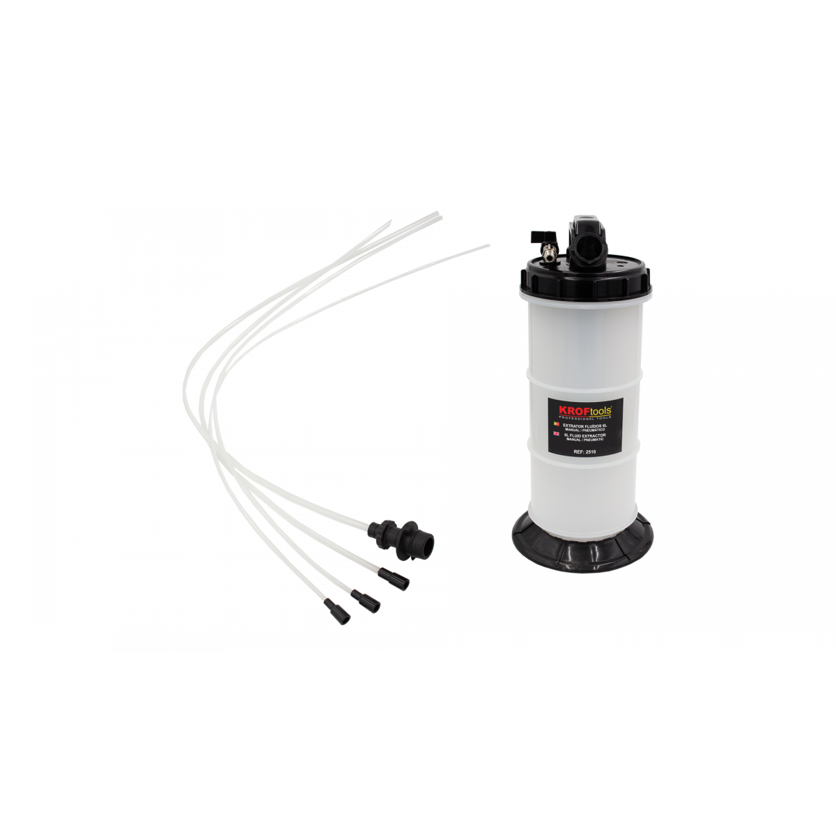 6L MANUAL/PNEUMATIC FLUID EXTRACTOR - 2510 - KROFTOOLS