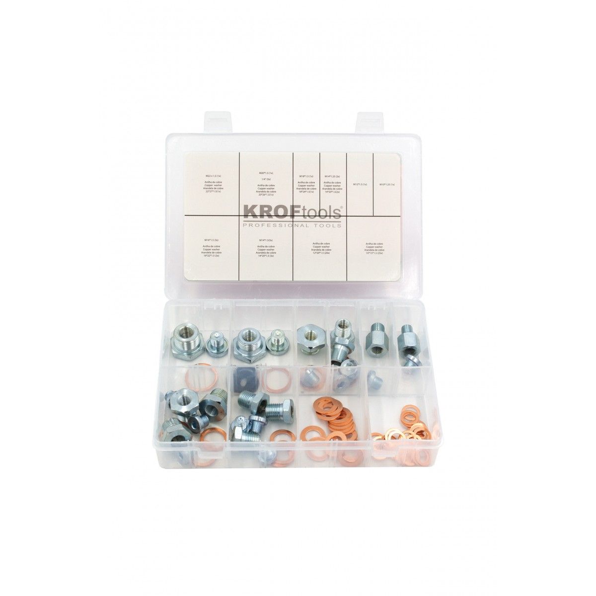 63PCS BLOCK DRAIN PLUGS KIT - 7000 | KROFTOOLS